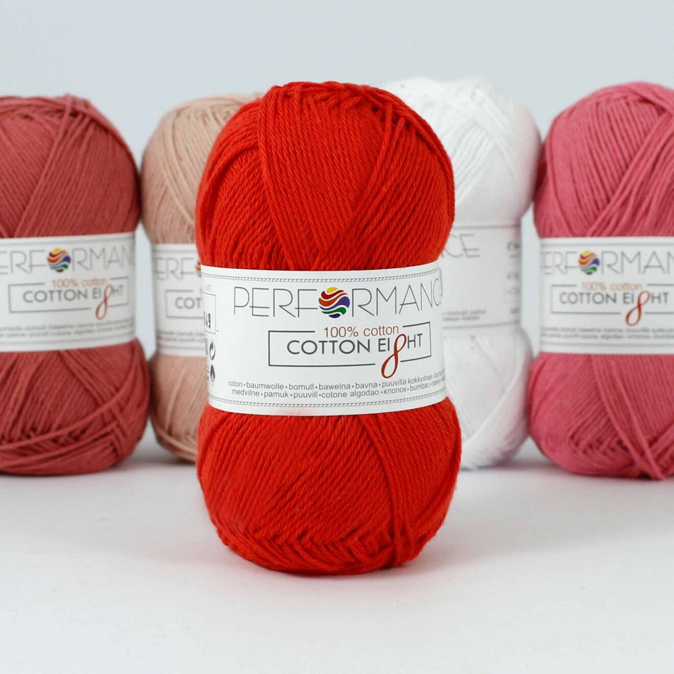 Goedkoop dun katoengaren Cotton eight rood 1080
